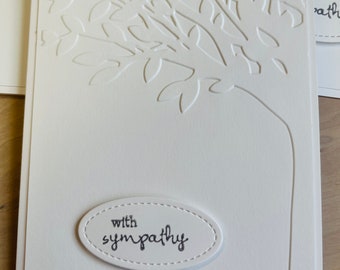 With Sympathy Embossed Tree Card - Etsy