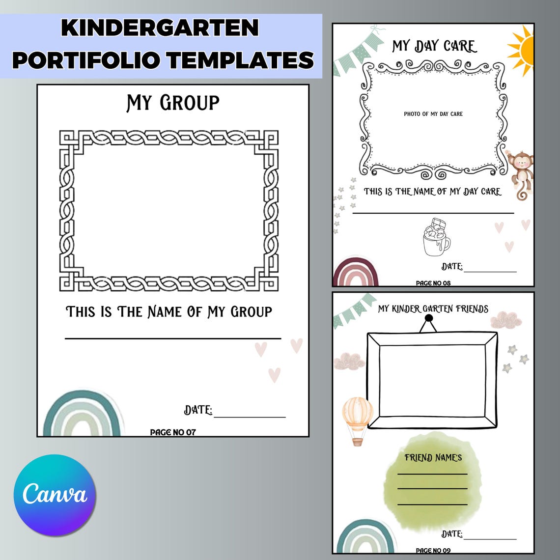 Kindergarten Portfolio, Daycare Portfolio With Over 40 Templates, Kita ...