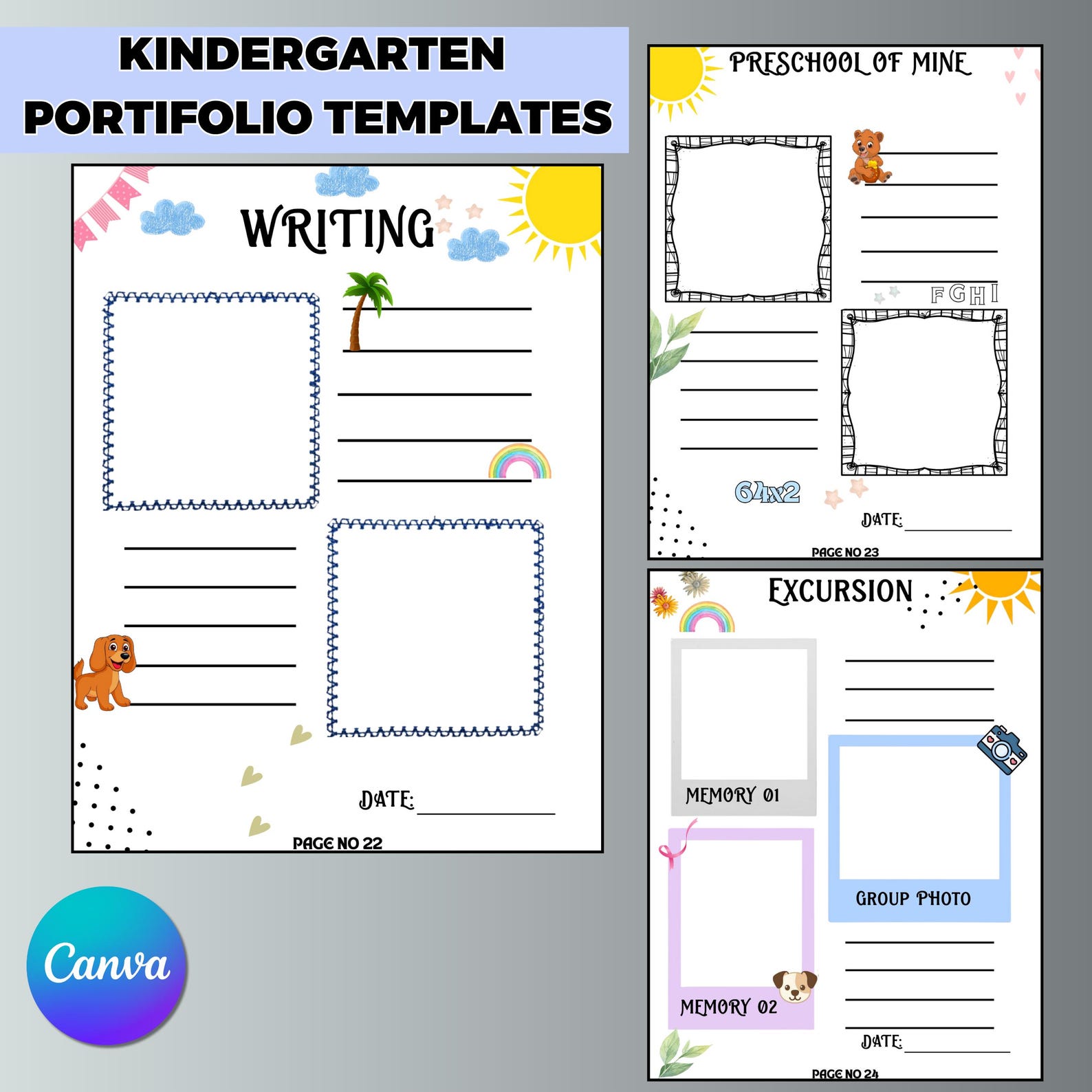 Kindergarten Portfolio, Daycare Portfolio With Over 40 Templates, Kita ...
