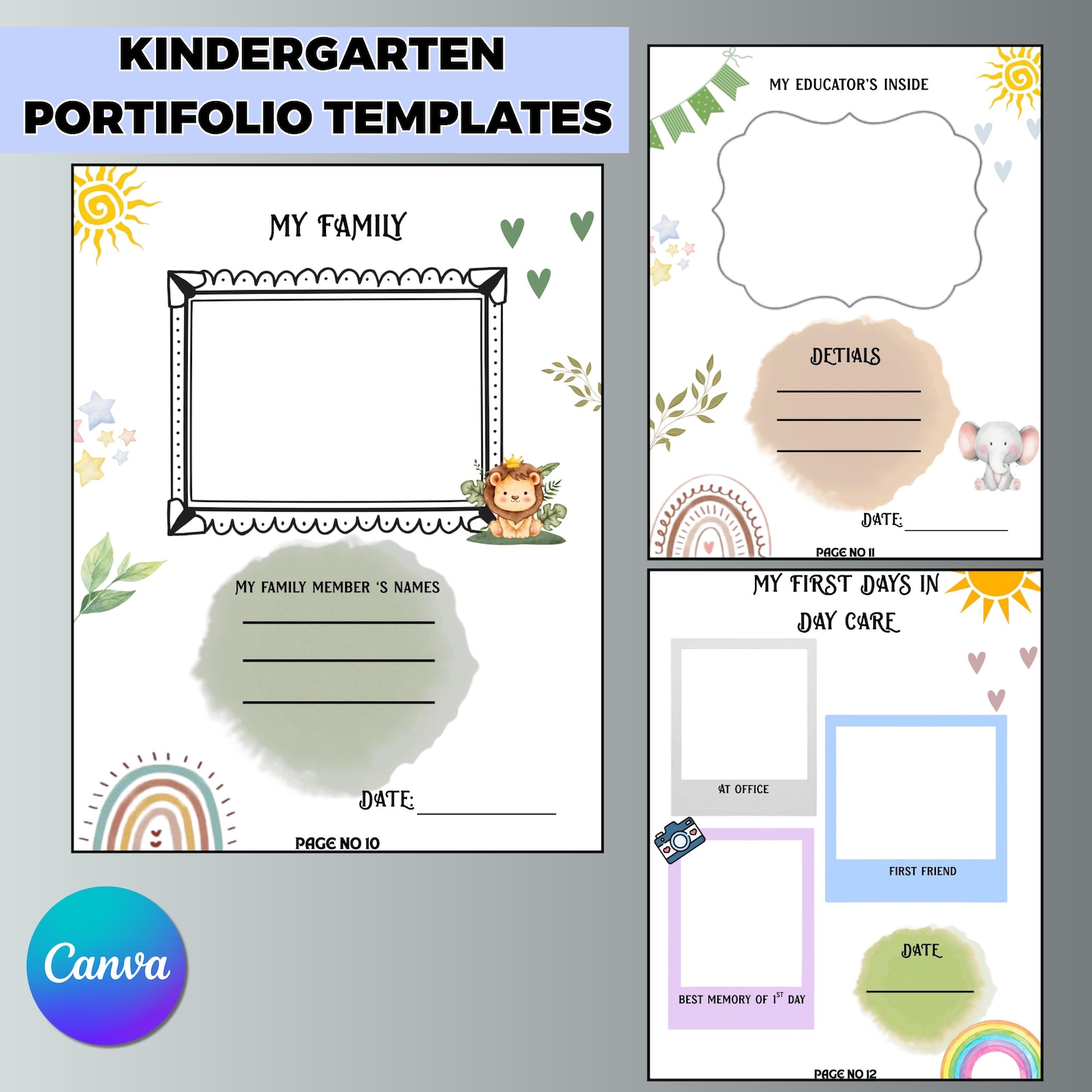 Kindergarten Portfolio, Daycare Portfolio With Over 40 Templates, Kita ...