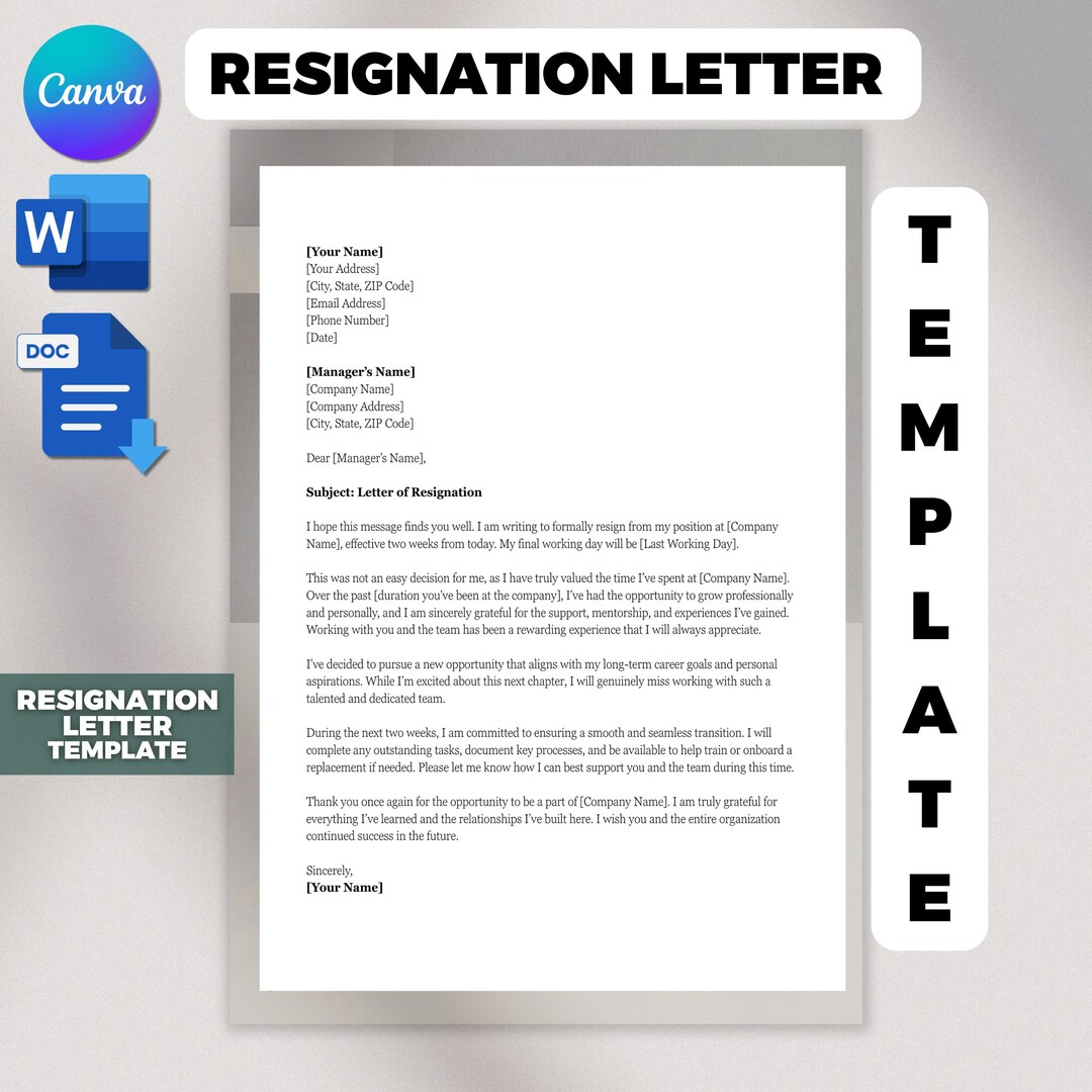 Professional Resignation Letter Template Resignation Letter Notice