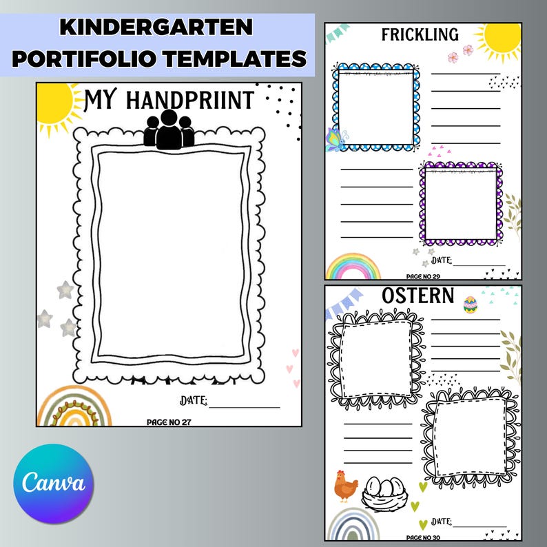 Kindergarten Portfolio, Daycare Portfolio With Over 40 Templates, Kita ...