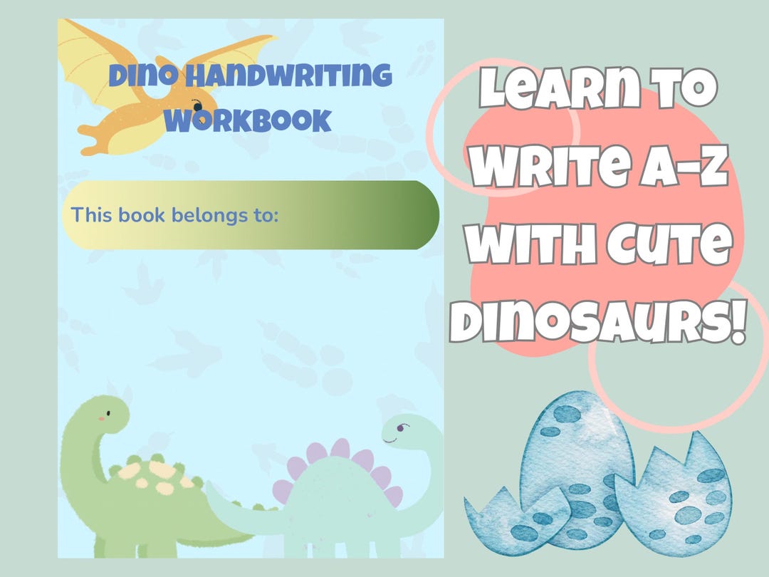 Dino Handwriting Workbook for Kids — Learn to Write A-Z With Cute ...