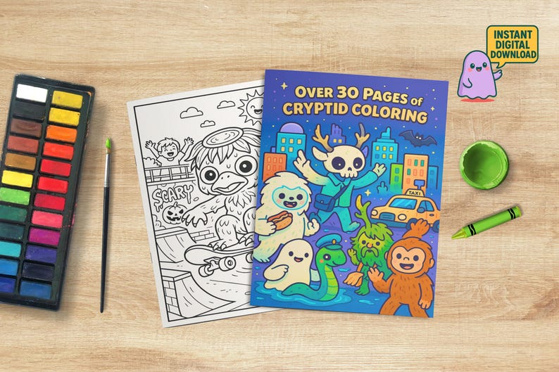 Cryptid Kawaii City Edition Coloring Book | Cute & Creepy Creatures for ...