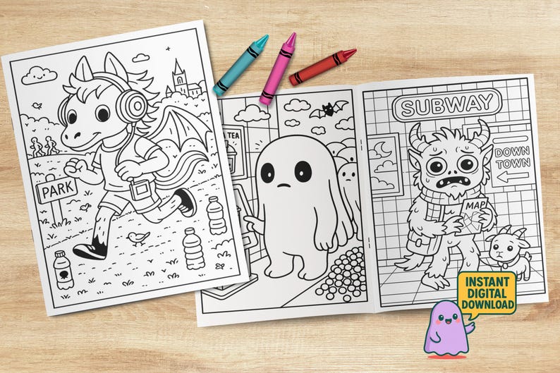 Cryptid Kawaii City Edition Coloring Book | Cute & Creepy Creatures for ...