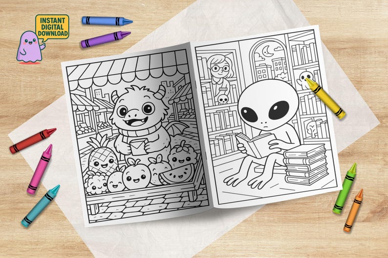 Cryptid Kawaii City Edition Coloring Book | Cute & Creepy Creatures for ...