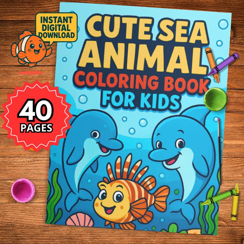 Cute Sea Animal Coloring Pages for Kids | Ocean Creatures Printable ...