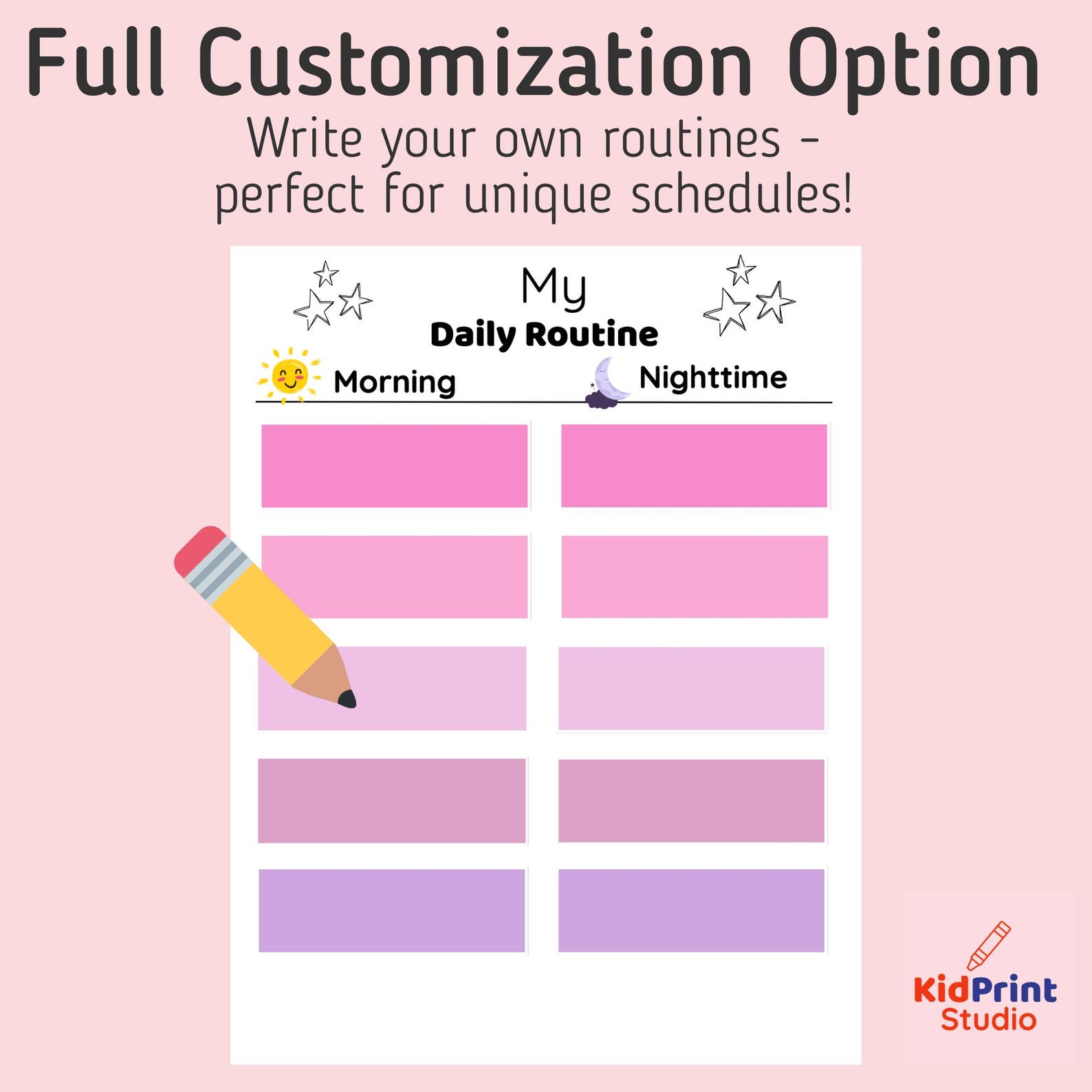 Routine Chart for Girls – Morning & Night Visual Schedule Ages 3–6 ...