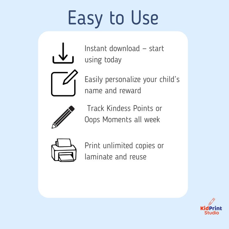 Kindness Tracker for Kids Printable • Weekly Behavior Chart Ages 5-12 ...
