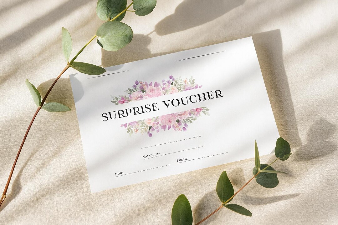 Surprise Voucher Template (PDF) – A5 Editable Gift Certificate - Etsy ...