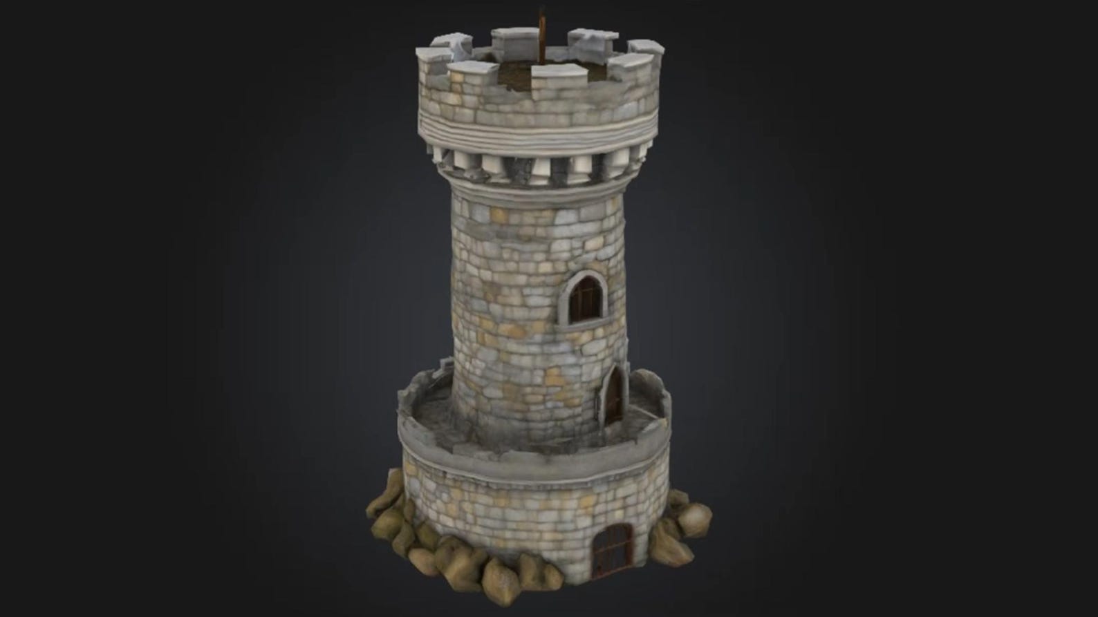 Medieval Rock Outpost Stone Watchtower 3D Model for Printing Fantasy ...