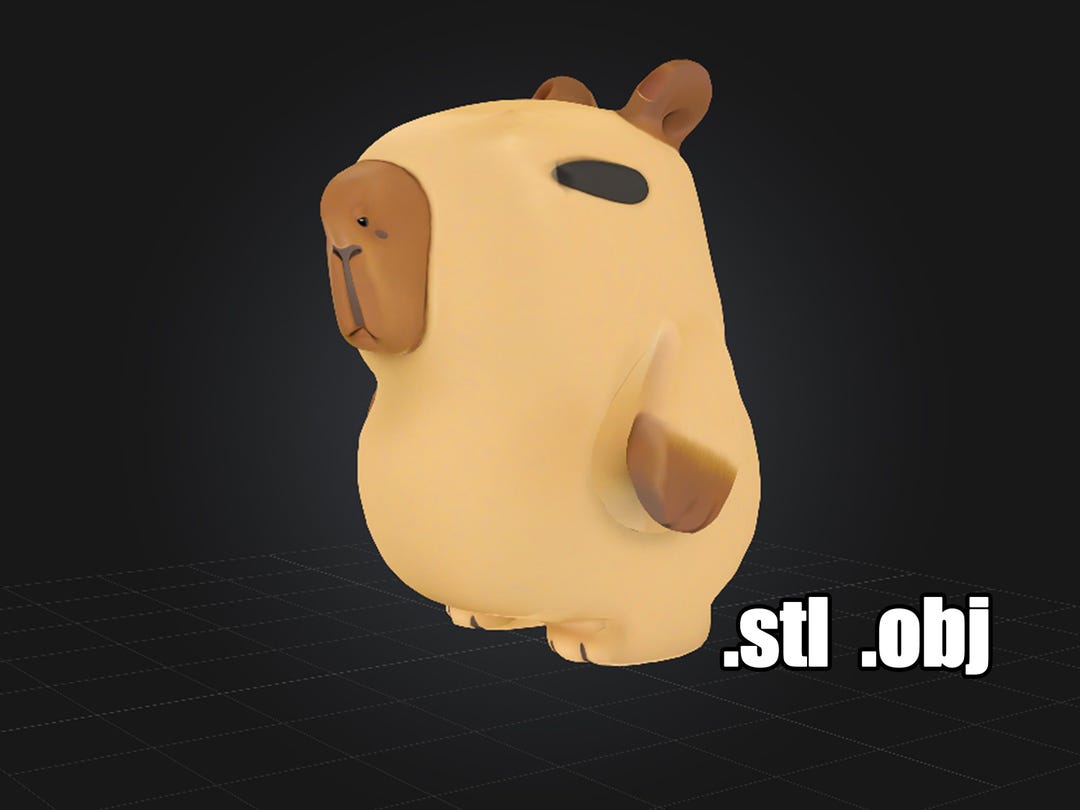 Capybara 3D Cute Model, Printable File, Editable in Blender, STL and ...