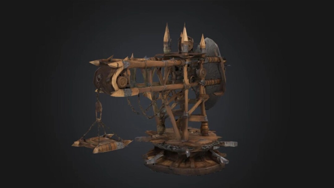 Orcish Catapult Lift Construction Tower Wooden 3D Model for Printing ...