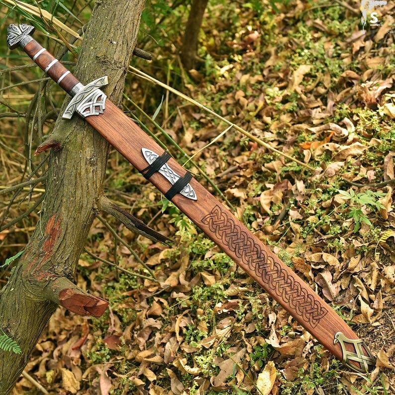 Handmade Damascus Steel Viking Sword: Medieval Sword Replica With ...