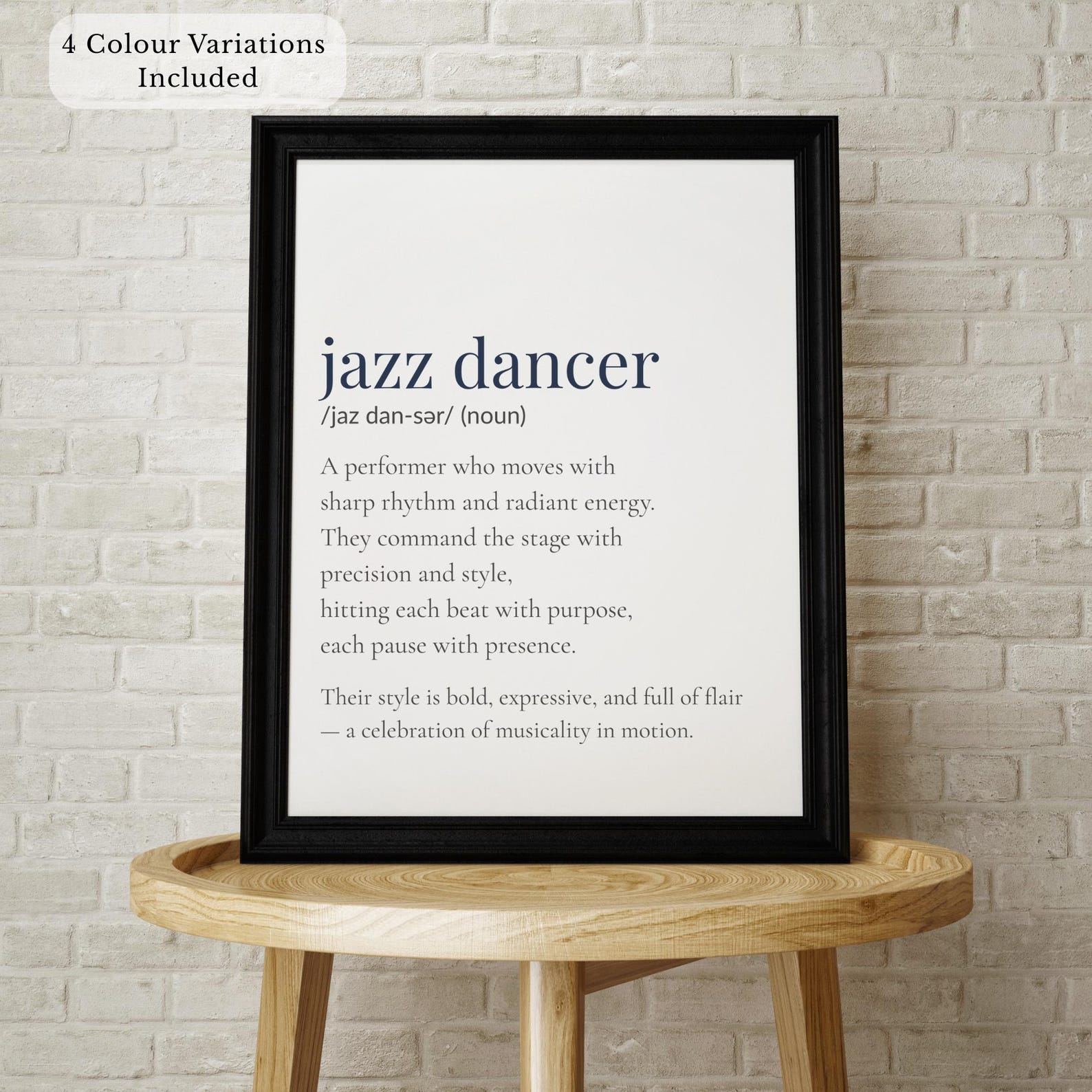 Jazz Dancer Definition Print, Dancer Gift, Dance Studio Decor, End of ...