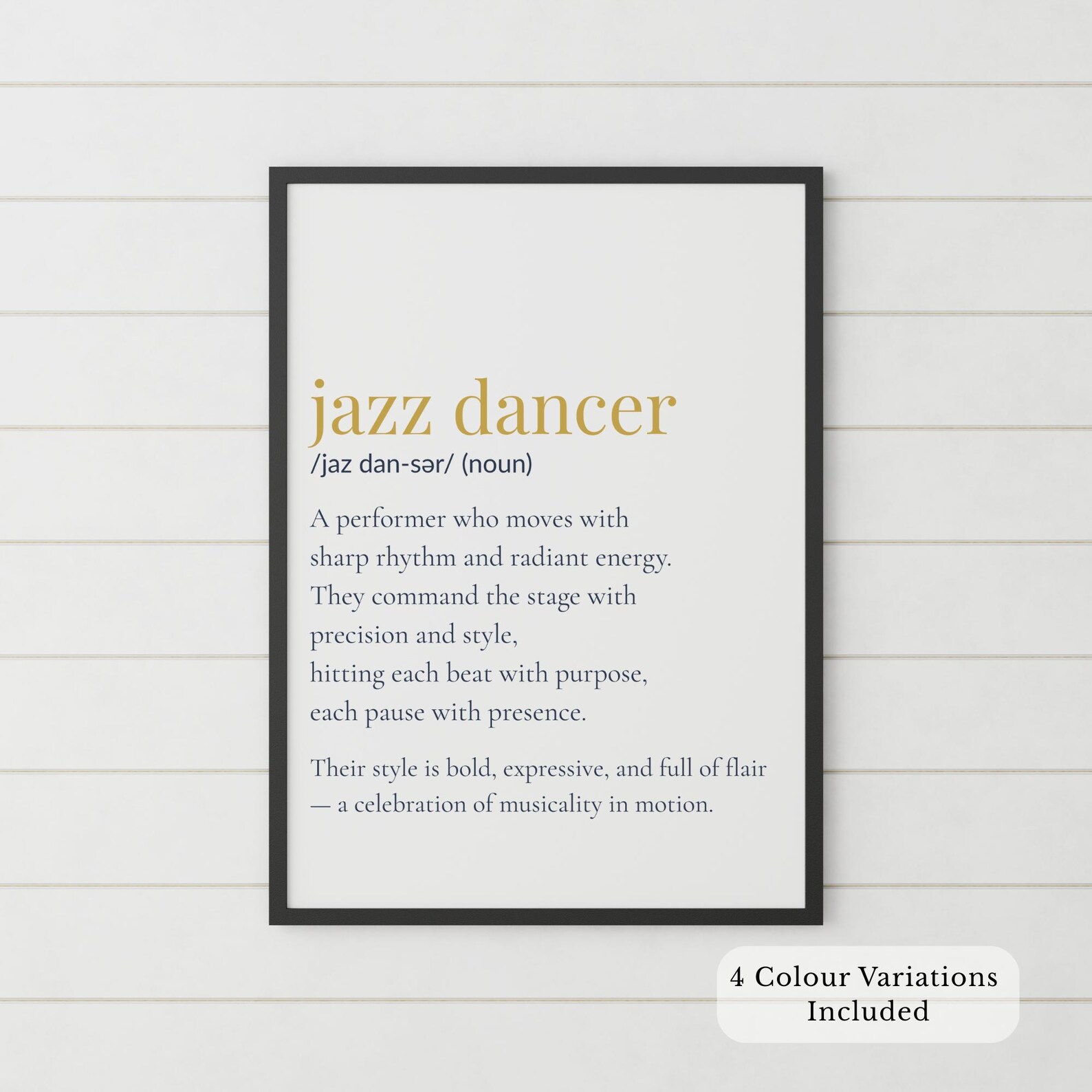 Jazz Dancer Definition Print, Dancer Gift, Dance Studio Decor, End of ...