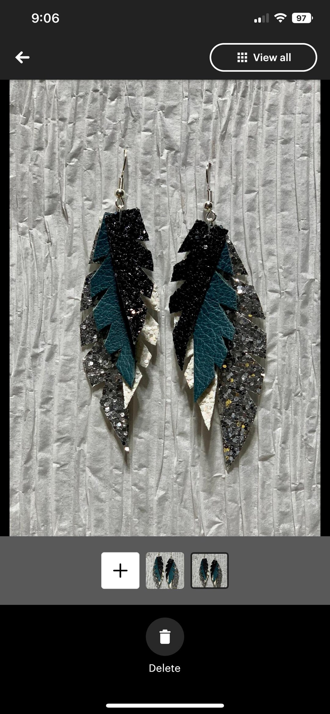 Philly Eagles Inspired Faux Leather and Glitter Canvas 4 Feather ...
