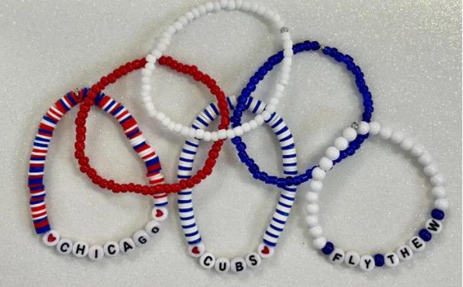 Chicago Cubs Baseball Inspired Beaded Bracelet Set - Etsy