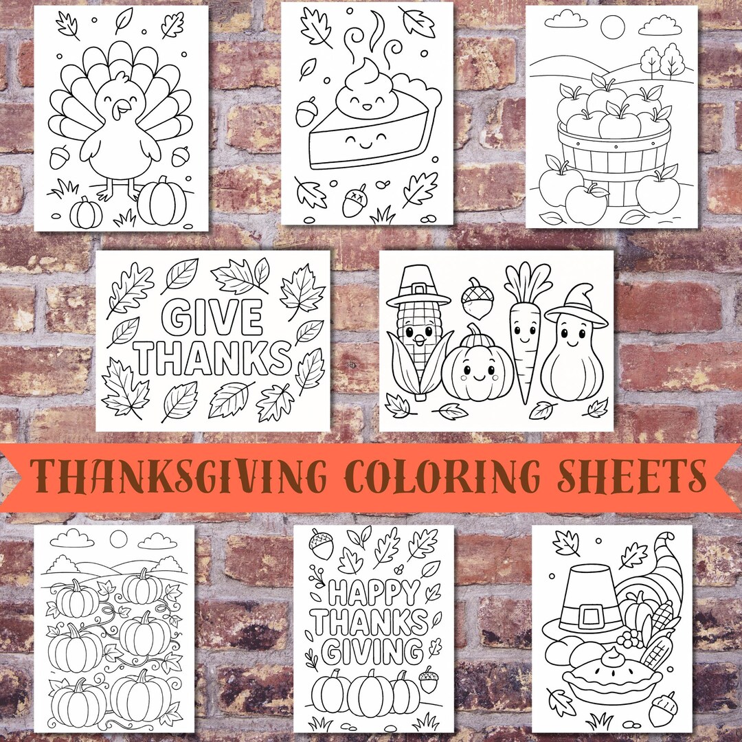 Thanksgiving Coloring Pages PDF Bundle | Fall Kids Activity | Turkey ...