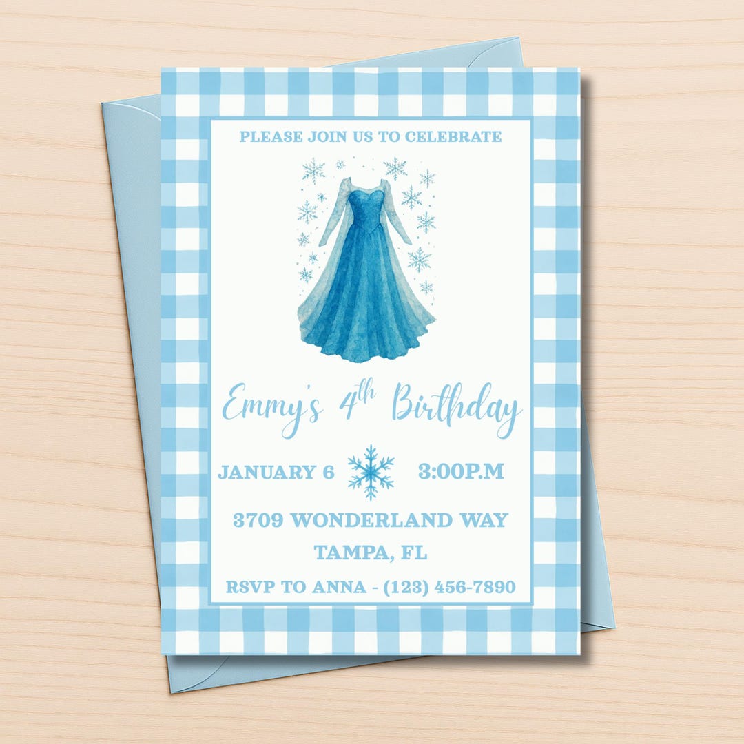 Editable Ice Princess Birthday Invitation | Frozen Winter Wonderland ...