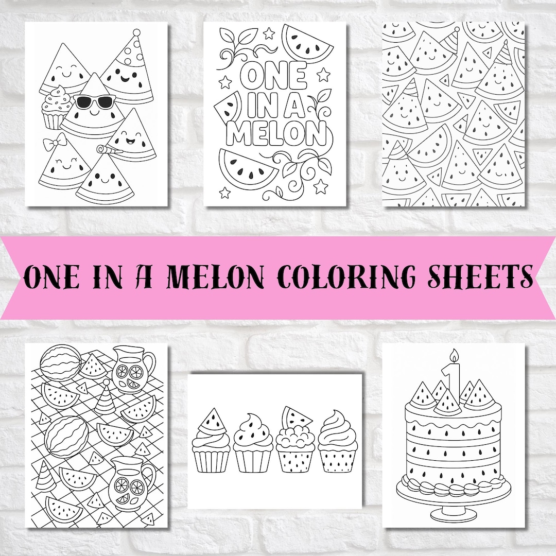 One in a Melon Coloring Pages | Watermelon Birthday Party | First ...