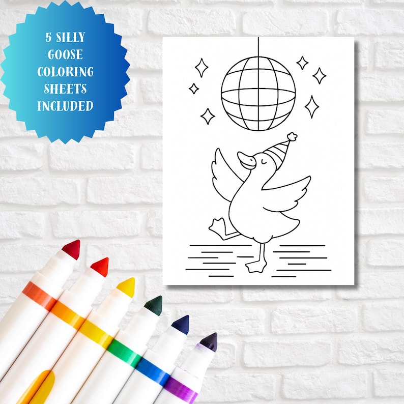 Silly Goose Birthday Coloring Pages – Silly Goose Party Activity PDF ...