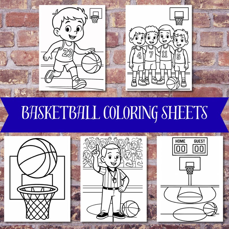 Kids Basketball Coloring Pages – Printable PDF | Sports Activity for ...