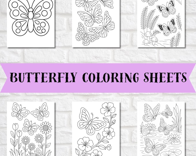 30 Butterfly Coloring Pages - Etsy Canada