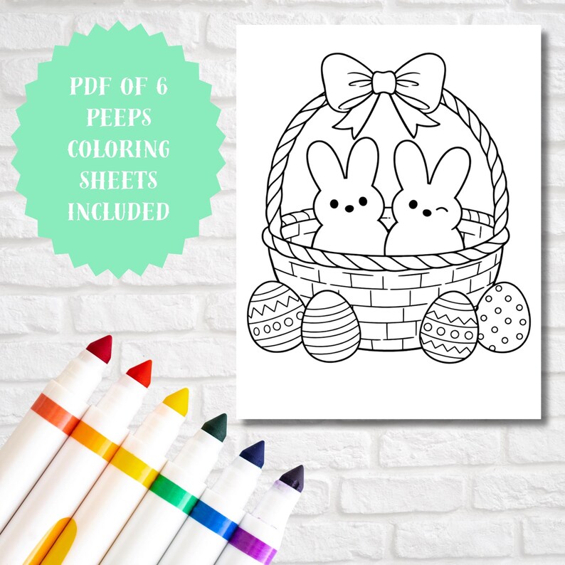 Party With My Peeps Coloring Pages | Easter Peeps Coloring Book PDF ...