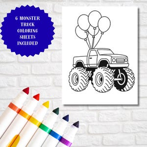 Monster Truck Birthday Coloring Pages | Kids Printable PDF Coloring ...