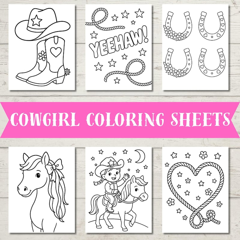 Western Colouring Pages - Etsy UK