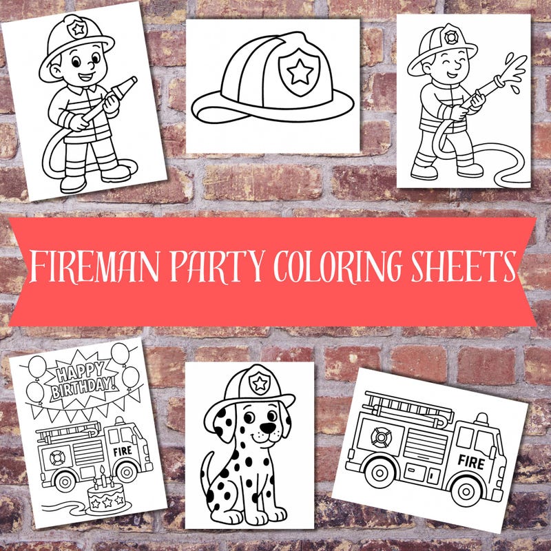 Coloring Book Firefighter - Etsy