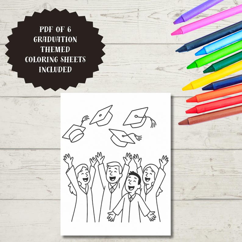 Graduation Coloring Pages Printable PDF | Congrats Grad Coloring Sheets ...