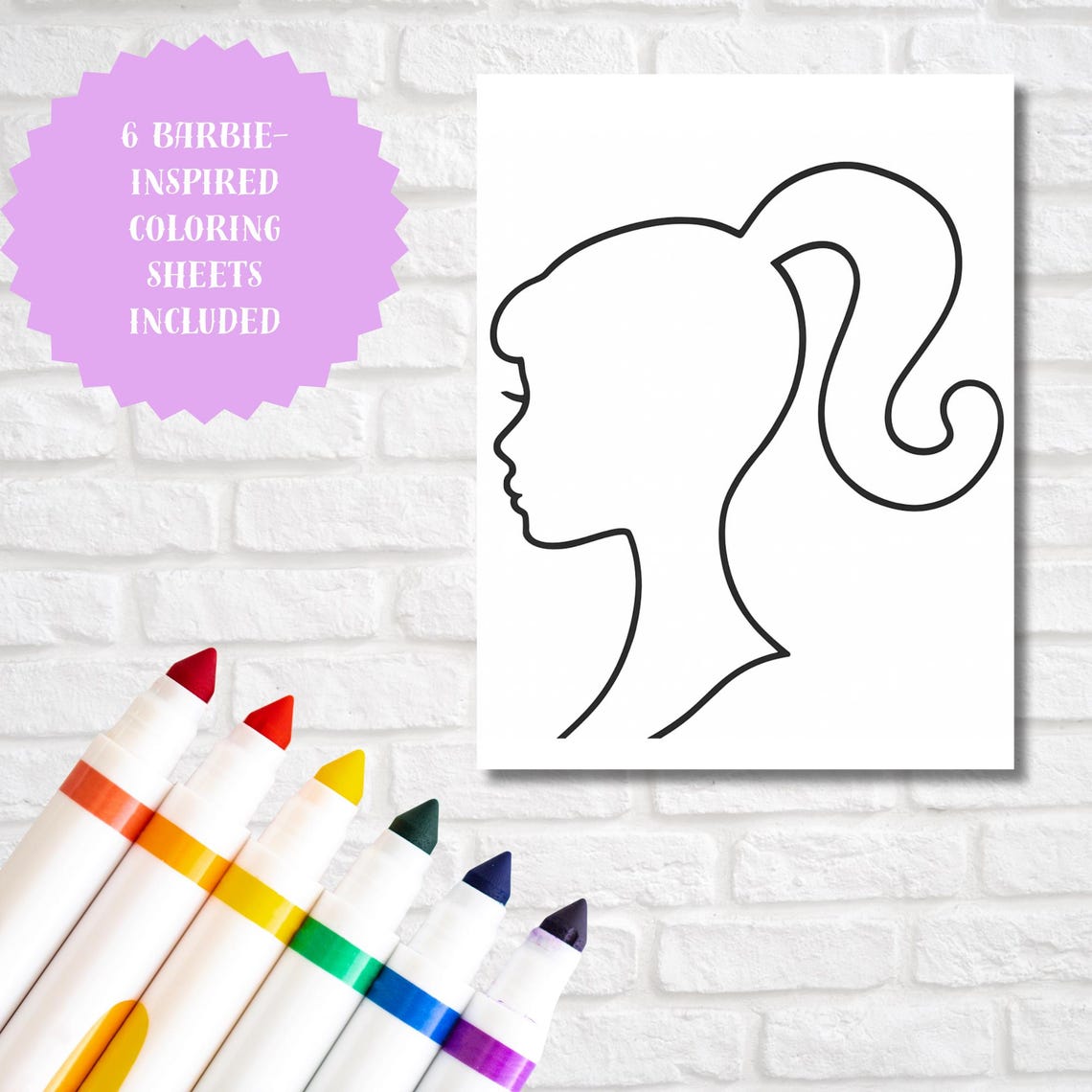 Barbie Inspired Coloring Pages | Girls Birthday Printable | PDF ...