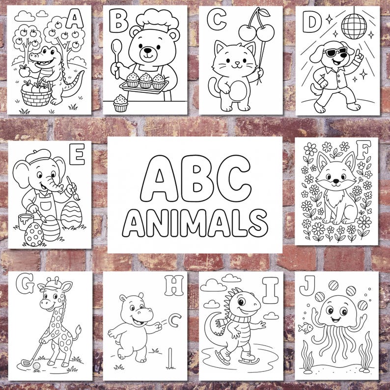 ABC Animals Coloring Pages A–Z | Alphabet Coloring Sheets for Kids ...