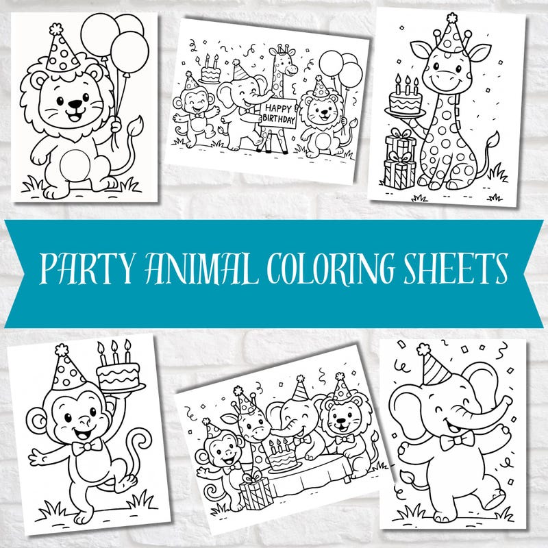 Birthday Coloring Jungle - Etsy