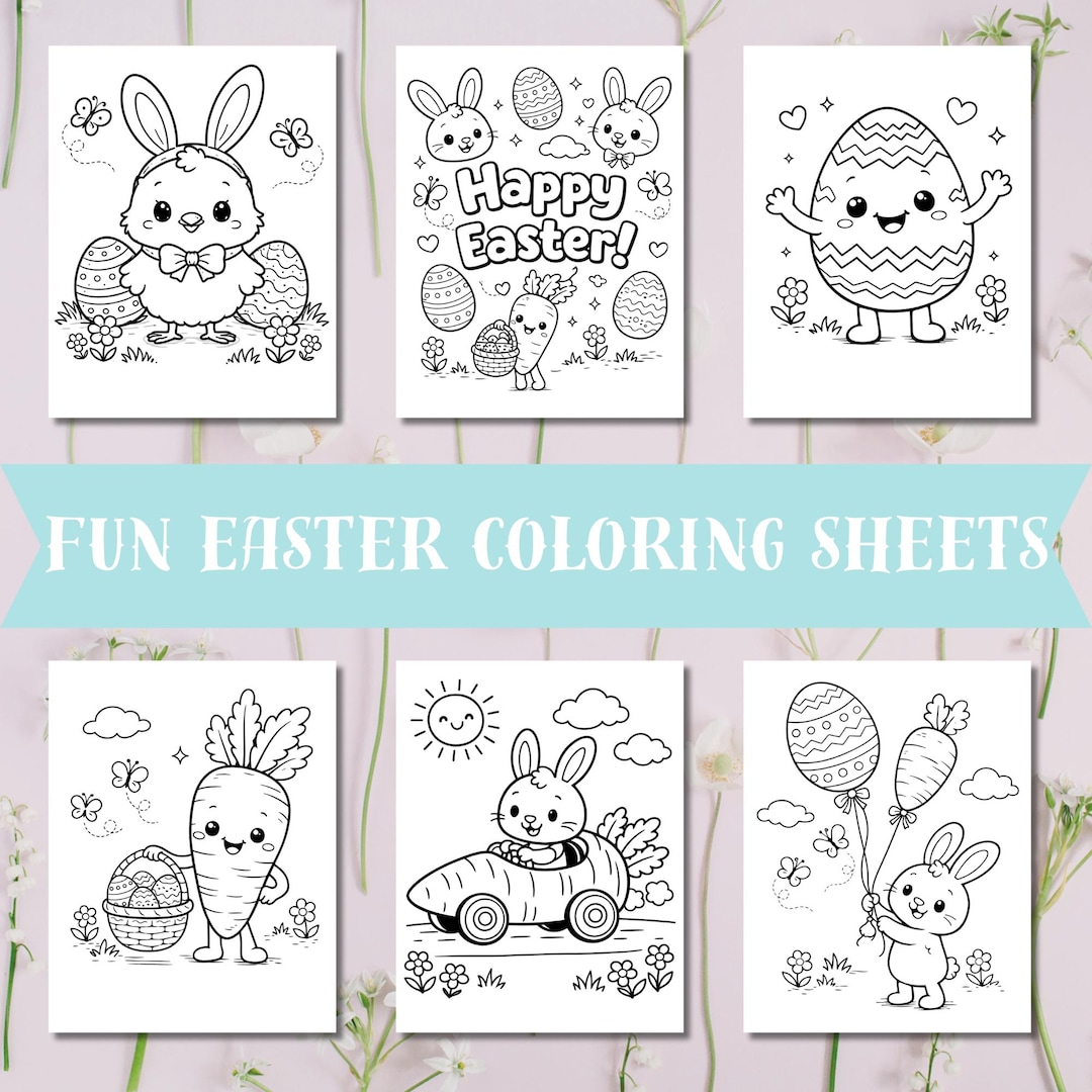 Easter Coloring Pages for Kids | Cute Bunny, Chick & Egg Coloring ...