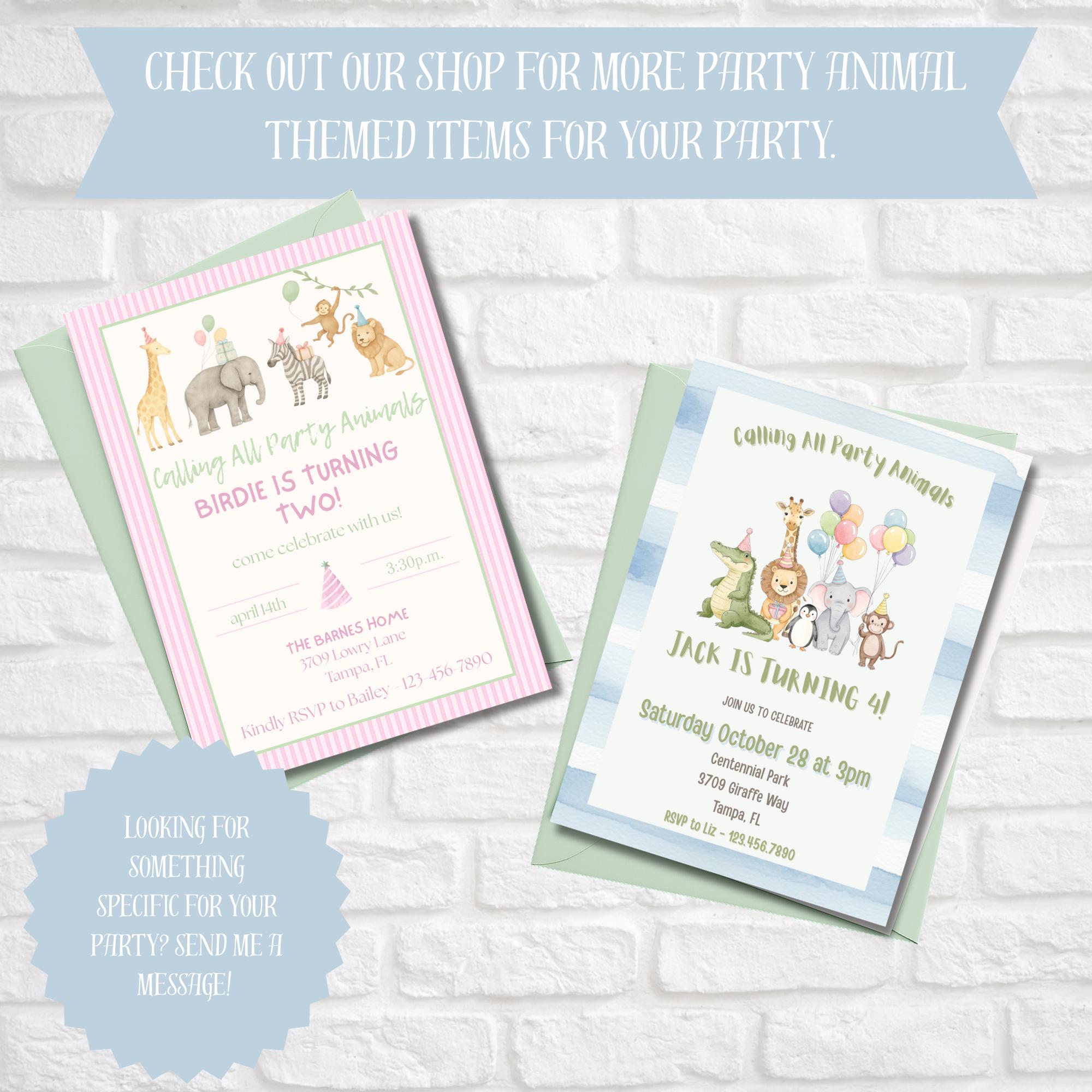 Party Animal Coloring Pages | Jungle Birthday Printable PDF | Safari ...