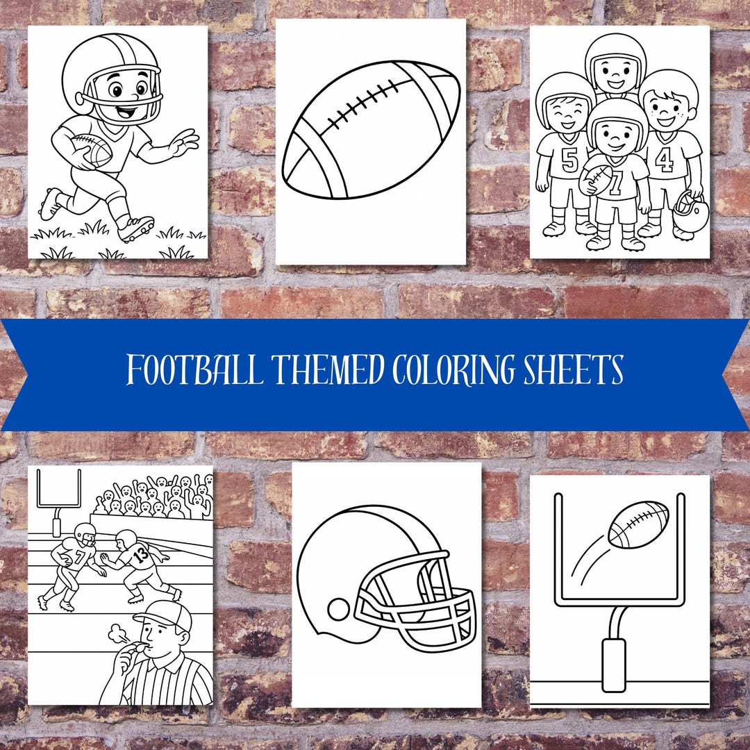 Football Coloring Pages Bundle PDF | Kids Sports Coloring Sheets | Game ...