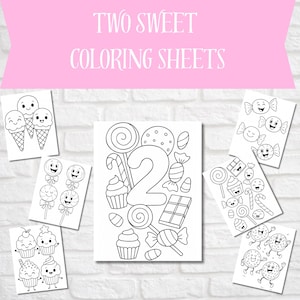 Two Sweet Coloring Pages | PDF Printable | Happy Cupcakes, Ice Cream ...