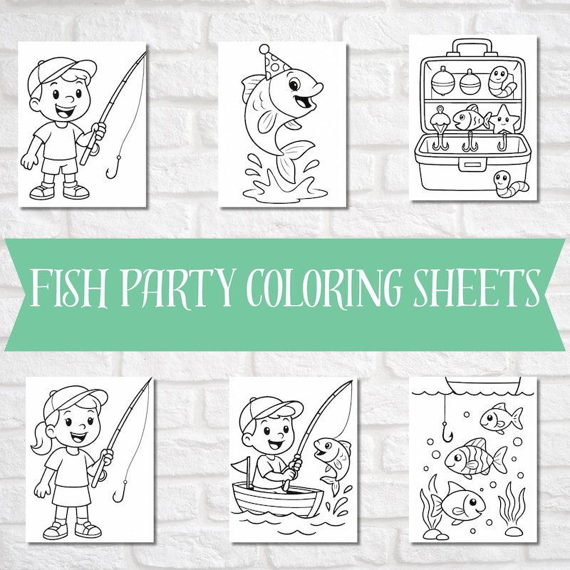 Fishing Coloring Sheets - Etsy