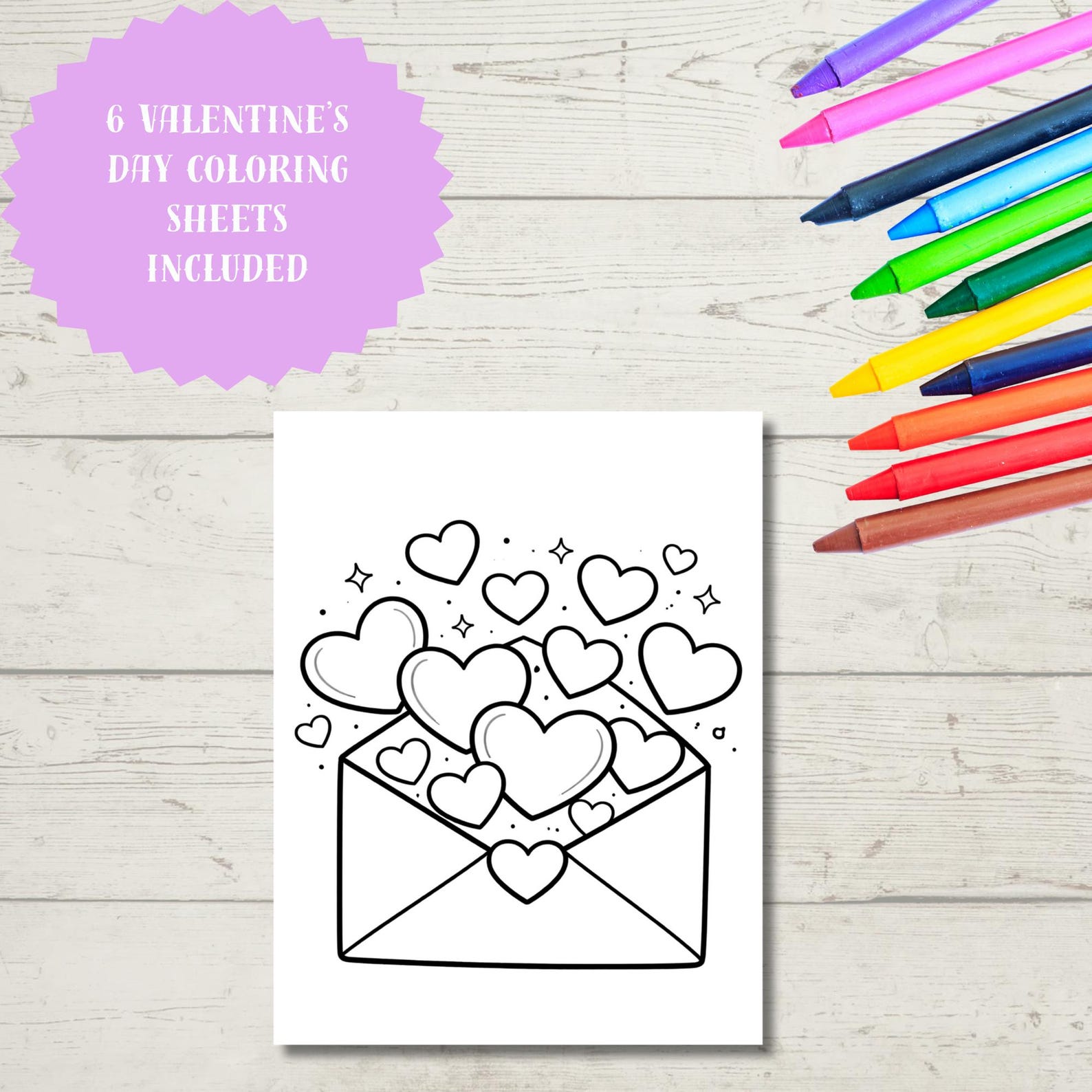 Paquete de páginas para colorear de San Valentín en PDF / Hojas para ...
