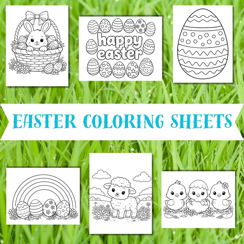 Easter Coloring Pages Bundle PDF | Cute Easter Coloring Sheets for Kids ...