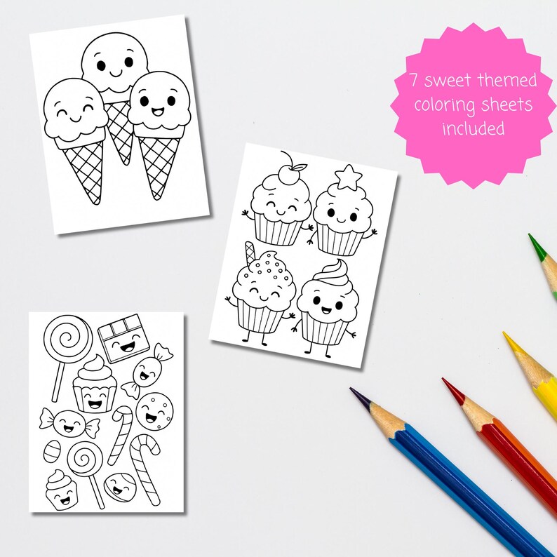 Two Sweet Coloring Pages | PDF Printable | Happy Cupcakes, Ice Cream ...