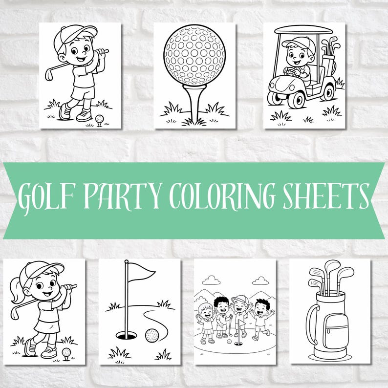 Kids Golf Coloring Pages – Printable PDF | 7 Golf-themed Coloring ...