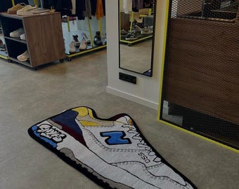 Retro 4 Sneaker Tuftedrug| Personalized Rug| Bathroom Rug| Sneaker Rug ...