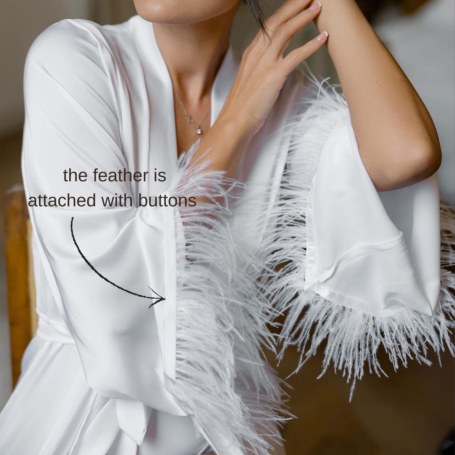 Ivory Feather Bridal Robe With Train - Boho Wedding Kimono - Etsy