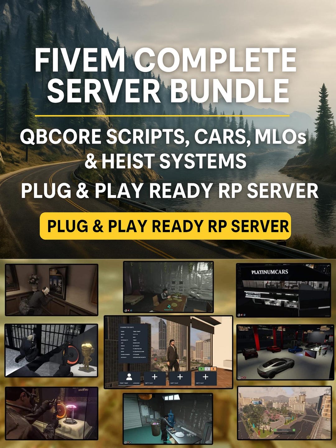 FiveM Complete RP Server Bundle – QBCore Scripts, Custom Cars, MLOs and ...