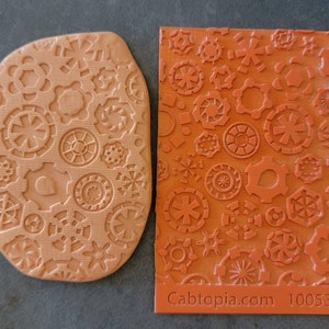 Cabtopia Cogs 3x4 in Texture Mat for Clay Clay Pattern Stamps Polymer ...