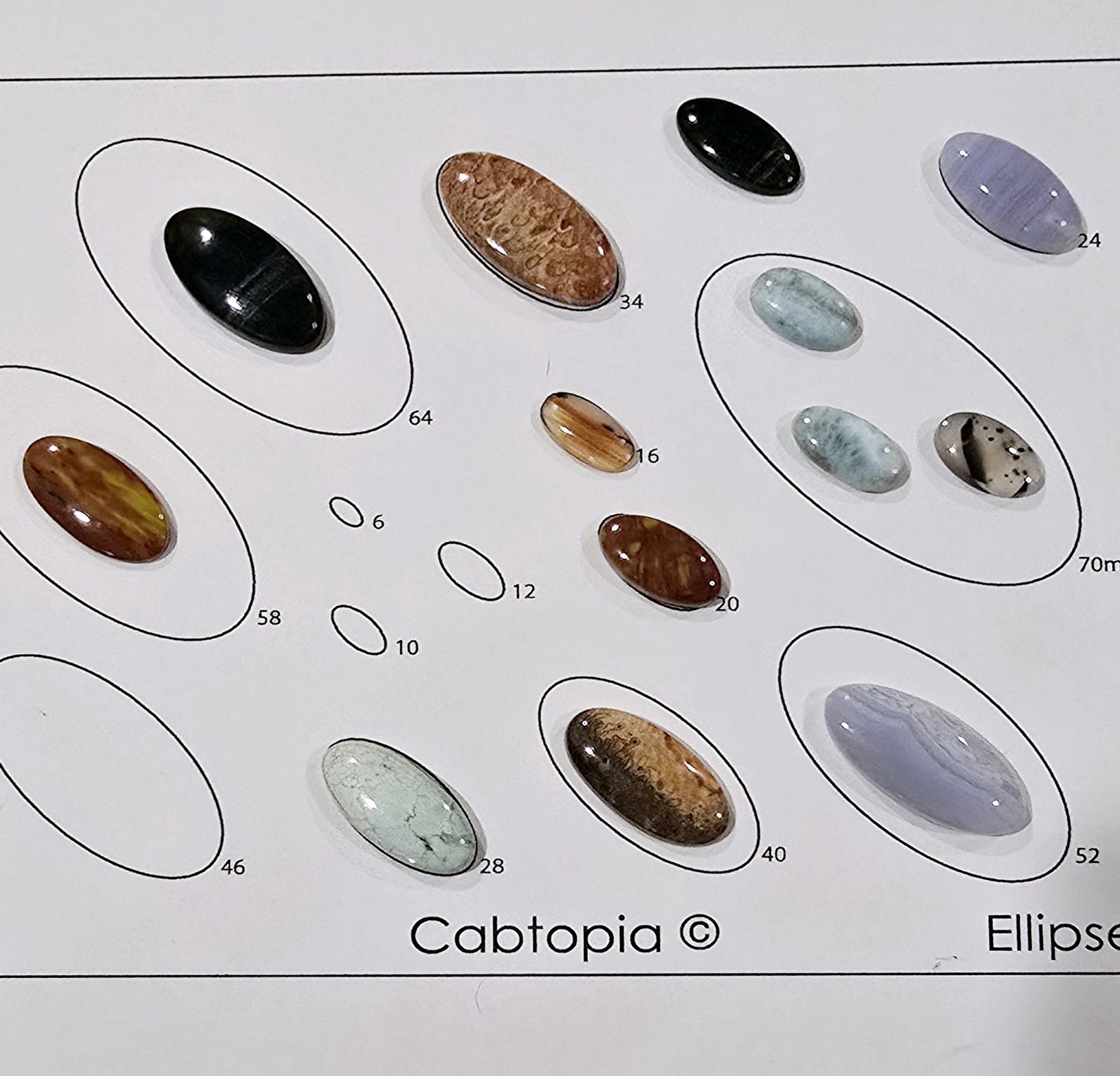 Ellipse Crystal Clear Template, Cabochon, Lapidary, Jewelry - Etsy